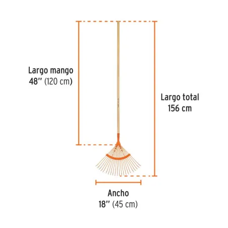 Escobas Metalica Curva 18" 22 Dientes Mango 48" Calibre 12, EM-22A ...