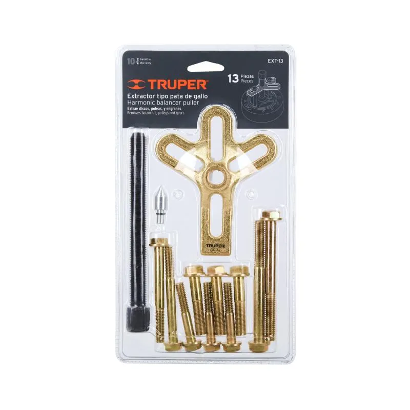 Extractor Pata de Gallo, 13 Piezas, Apertura max 95mm Alcance max 35mm, EXT-13 14510 Truper