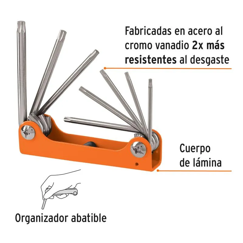 Juegos de 8 Llaves Torx Tnavaja Truper 15569
