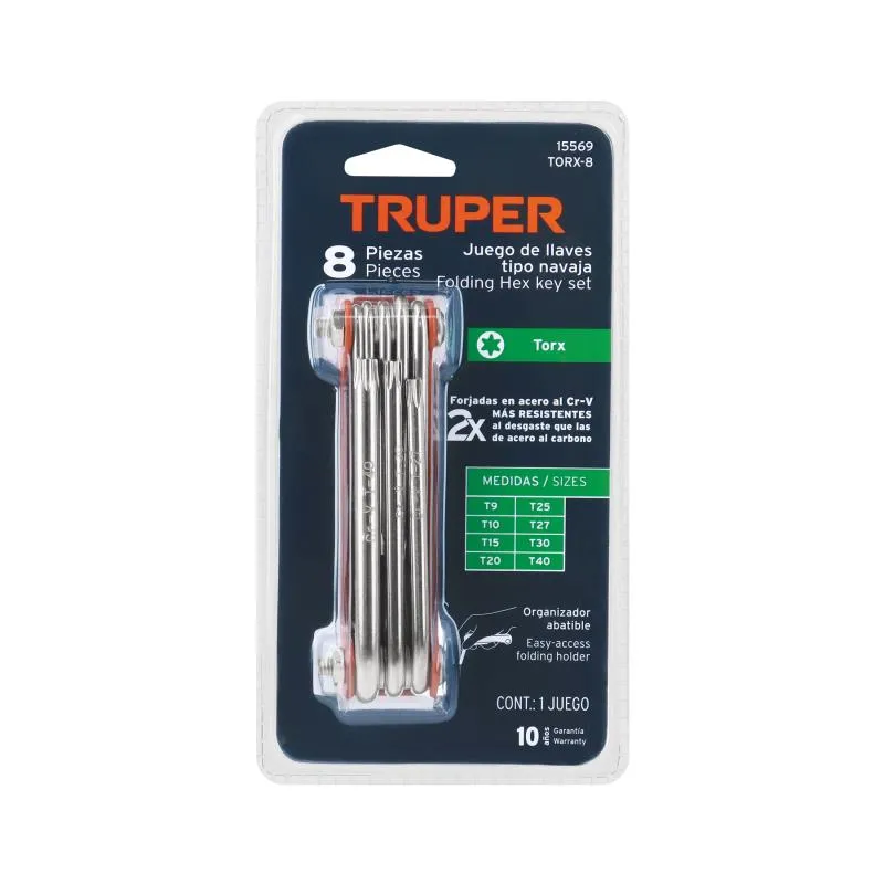 Juegos de 8 Llaves Torx Tnavaja Truper 15569