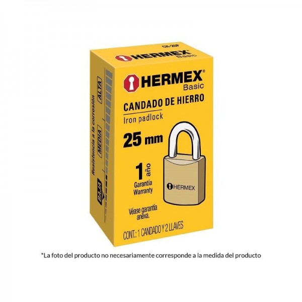 Candados 20mm S1 Hierro 2llaves Hermex 22526